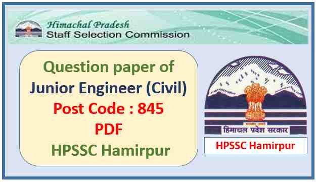 HPSSC Junior Engineer (Civil) Question Paper Pdf Download - General Studies